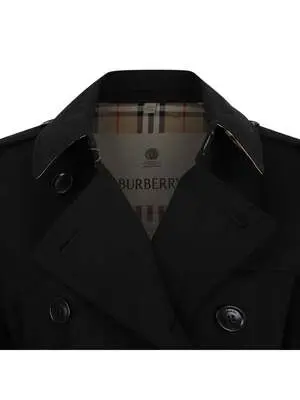 Burberry Double Breasted Belted Trench Coat - Black