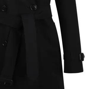 Burberry Double Breasted Belted Trench Coat - Black