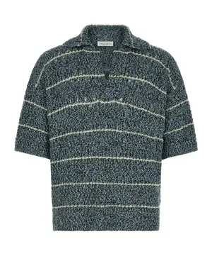 ROBERTO COLLINA Mouline Textured Polo Shirt