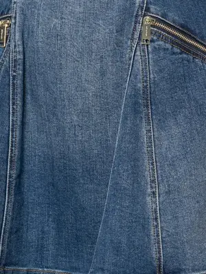 SELF-PORTRAIT Denim Flared Mini Dress