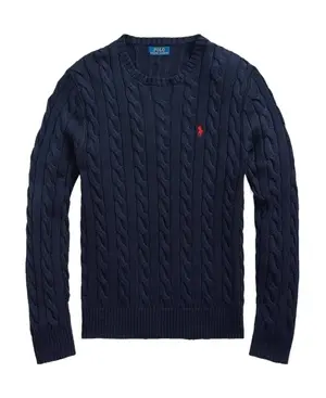 Polo Ralph Lauren Logo Embroidered Cable-knit Jumper - Black