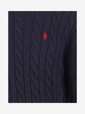 Polo Ralph Lauren Logo Embroidered Cable-knit Jumper