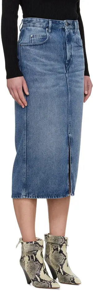 Isabel Marant Étoile High-waist Denim Midi Skirt With Front Slit