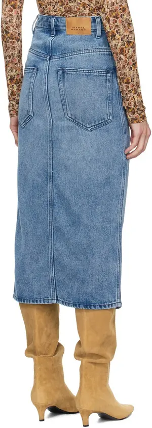 Isabel Marant Étoile High-waist Denim Midi Skirt With Front Slit