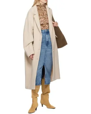 Isabel Marant Étoile High-waist Denim Midi Skirt With Front Slit
