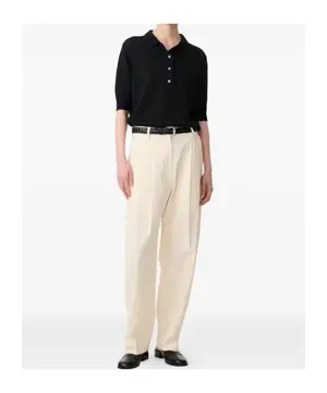 Studio Nicholson Short Sleeve Knitted Polo Shirt