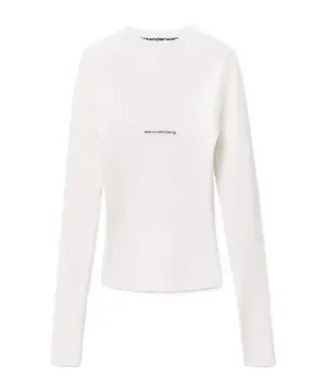 Alexander Wang Logo Ribbed Long Sleeve T-shirt