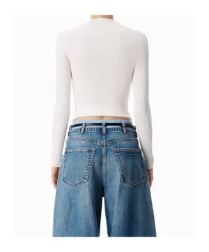Alexander Wang Logo Ribbed Long Sleeve T-shirt