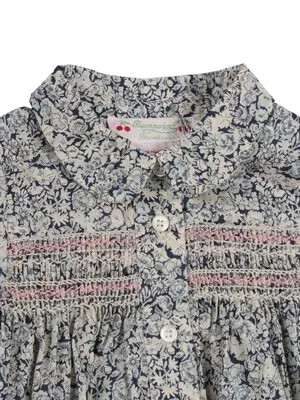 Bonpoint Floral Printed Short-sleeved Collared Top - Gray