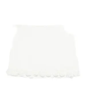 Oseree Mini Skirt With Embellished Hem - White