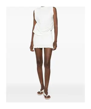 Oseree Mini Skirt With Embellished Hem