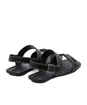 Hogan Logo Strap Flat Sandals - Black