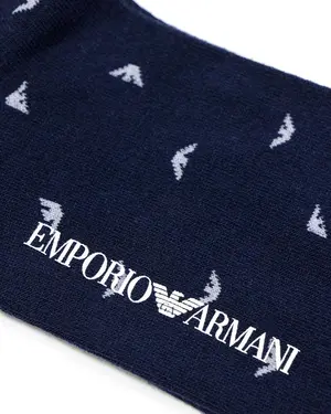 Emporio Armani Crew Socks With Logo Pattern