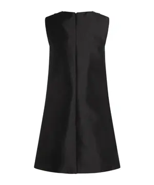 SELF-PORTRAIT Embellished Trim Mini Taffeta Dress - Black