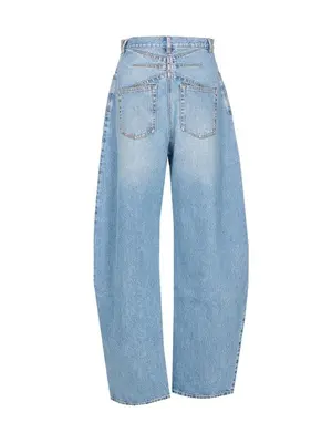 Alaïa Round Barrel Leg Jeans - Light Blue