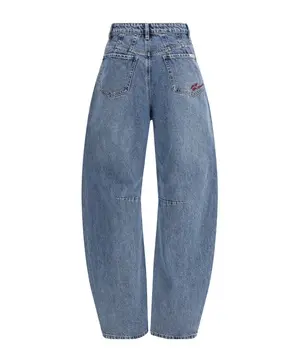 SELF-PORTRAIT Barrel Leg High Waisted Jeans