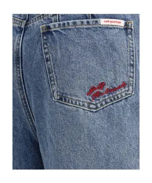 SELF-PORTRAIT Barrel Leg High Waisted Jeans
