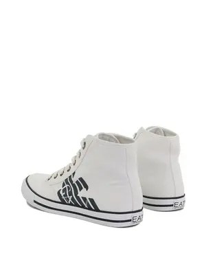 EA7 Logo High-top Sneakers - White