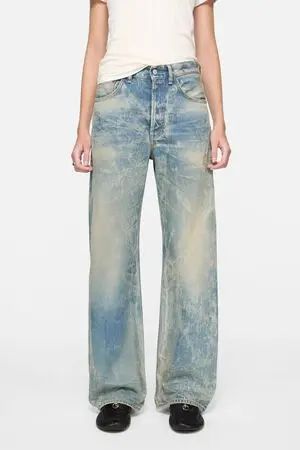 Acne Studios Patch Denim Wide-leg Jeans - Blue