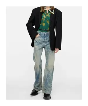 Acne Studios Patch Denim Wide-leg Jeans - Blue
