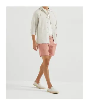 Brunello Cucinelli Jacquard Stripe Easy Fit Guayabera Shirt
