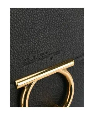 FERRAGAMO Gancini Top Handle Bag - Black