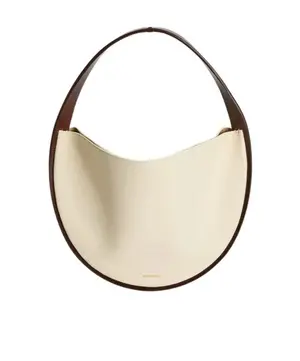 JIL SANDER Pivot Logo Embossed Shoulder Bag - Eggshell