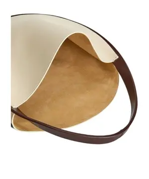 JIL SANDER Pivot Logo Embossed Shoulder Bag - Eggshell