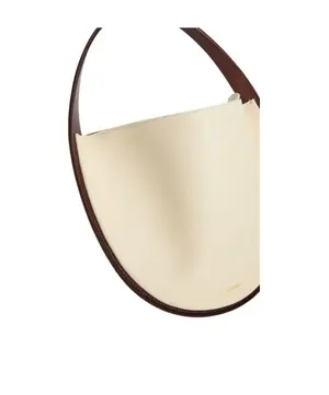 JIL SANDER Pivot Logo Embossed Shoulder Bag - Eggshell