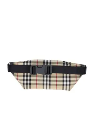Burberry Checked Zipped Belt Bag - Nude