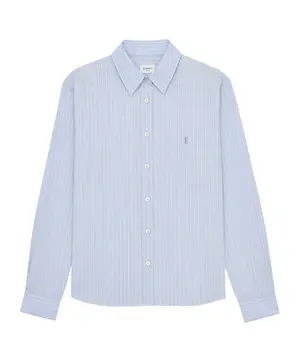 Saint Laurent Cassandre Striped Button-up Shirt