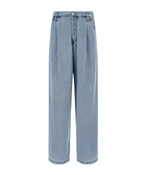 Dries Van Noten Pleated Wide-leg Jeans - Lightblue