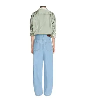 Dries Van Noten Pleated Wide-leg Jeans - Lightblue