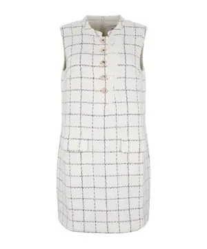 SELF-PORTRAIT Checked Sleeveless Mini Dress