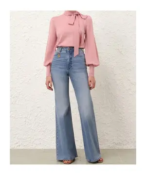 Zimmermann Charm Detail Flared Jeans - Blue