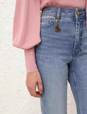 Zimmermann Charm Detail Flared Jeans - Blue
