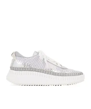 Chloé Nama Lace-up Sneakers - Silver-gray