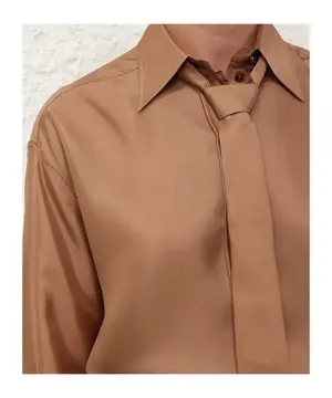 Zimmermann Relaxed Tie Shirt - Biscuit