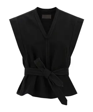 LEMAIRE Belted Chasuble Vest - Black