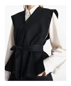 LEMAIRE Belted Chasuble Vest - Black
