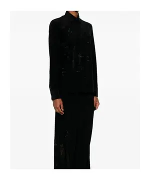Ermanno Scervino Floral Embroidered Silk Shirt