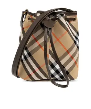 Burberry Check Drawstring Bucket Bag