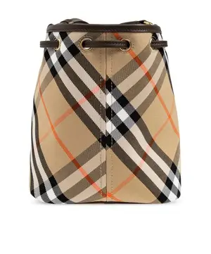 Burberry Check Drawstring Bucket Bag