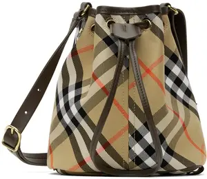 Burberry Check Drawstring Bucket Bag