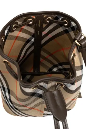 Burberry Check Drawstring Bucket Bag