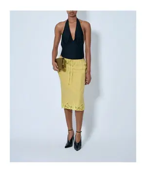 Saint Laurent Laced Half-slip Skirt - Jaune