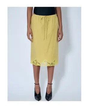 Saint Laurent Laced Half-slip Skirt - Jaune