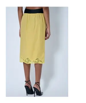 Saint Laurent Laced Half-slip Skirt - Jaune
