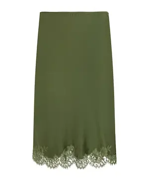 Saint Laurent Lace Hem Midi Skirt - No
