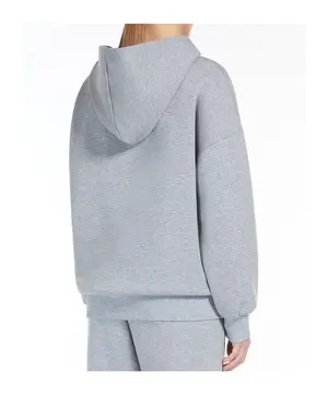 Max Mara Logo Detailed Long-sleeved Hoodie - Medium Gray
